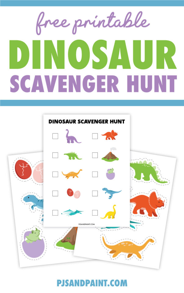 Free Printable Dinosaur Scavenger Hunt - Pjs and Paint