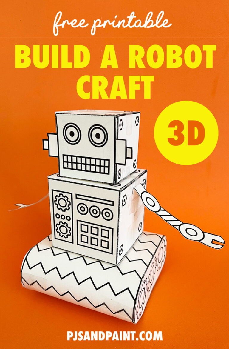 Free Printable 3D Build a Robot Craft - Pjs and Paint