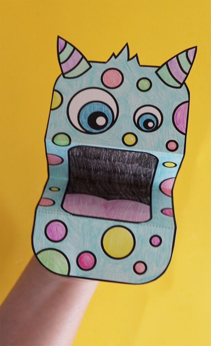 Free Printable Paper Halloween Hand Puppets - Pjs and Paint