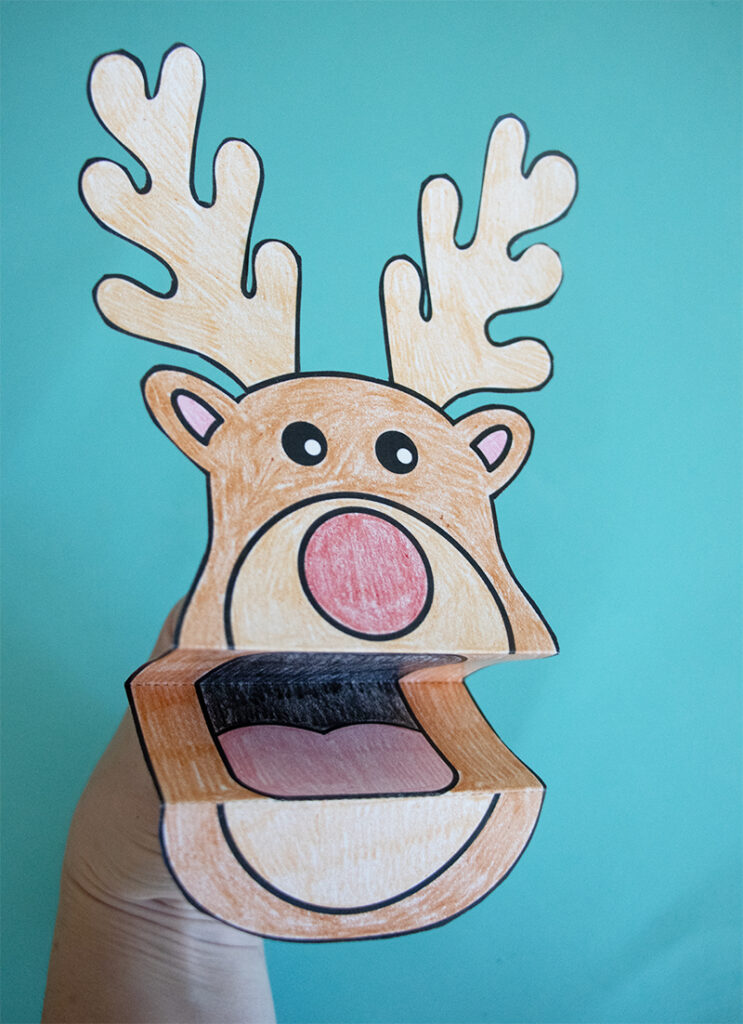Free Printable Paper Christmas Hand Puppets - Pjs and Paint