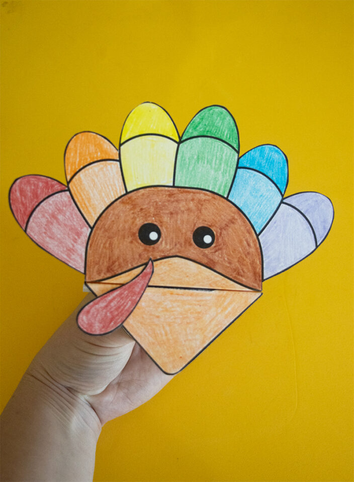 Free Printable Turkey Hand Puppet - Pjs and Paint