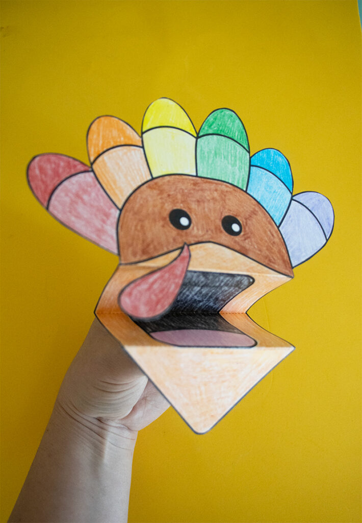 Free Printable Turkey Hand Puppet - Pjs and Paint