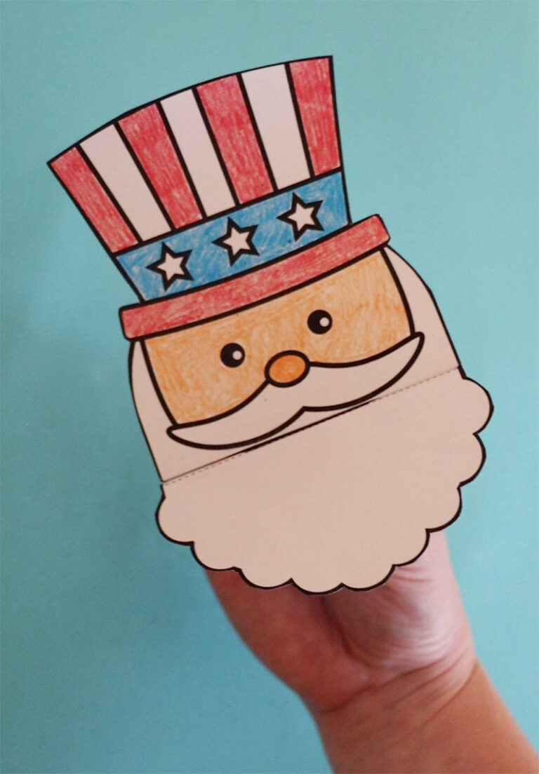 Free Printable Uncle Sam Puppet - 4th of July Crafts