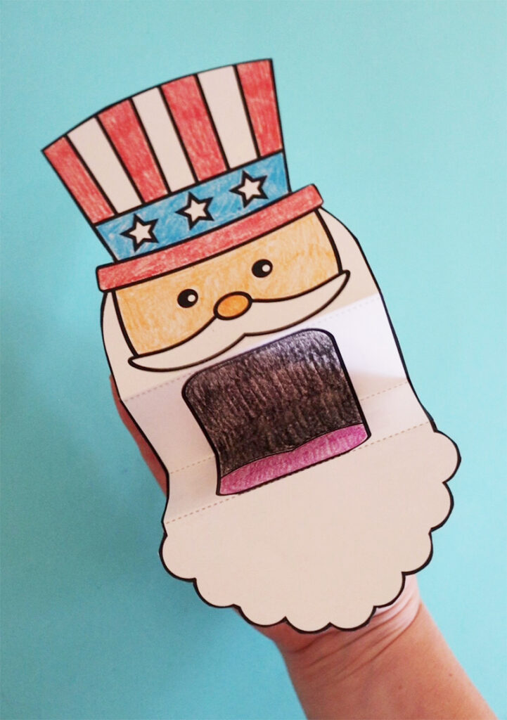 Free Printable Uncle Sam Puppet - 4th of July Crafts