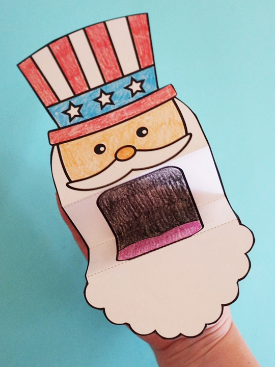 Free Printable Uncle Sam Puppet - 4th of July Crafts