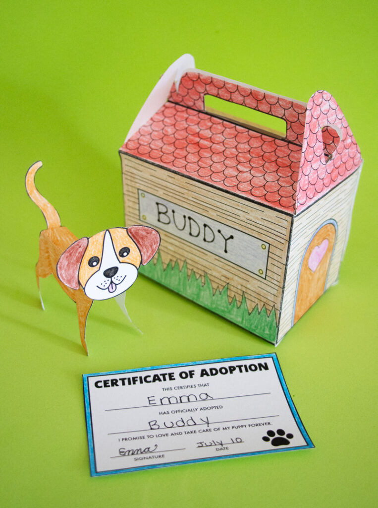 Free Printable Adopt a Puppy Activity Kit - Pjs and Paint