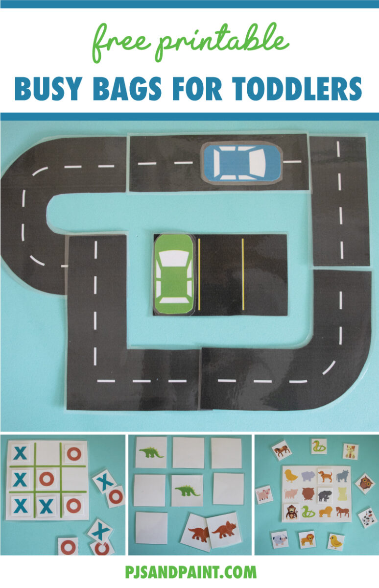 4 Free Printable Busy Bags for Toddlers - Pjs and Paint