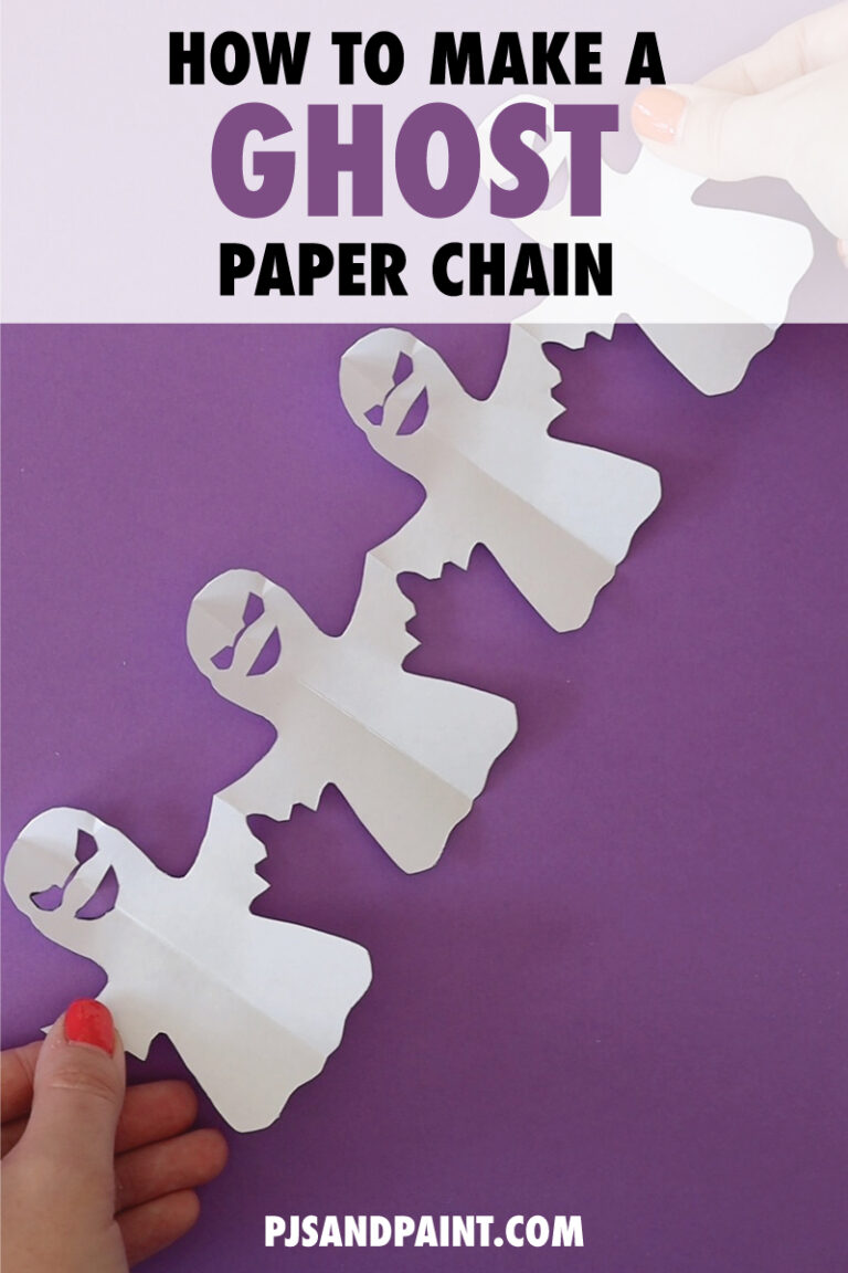 How to Make a Ghost Paper Chain | Easy Halloween Crafts - Pjs and Paint