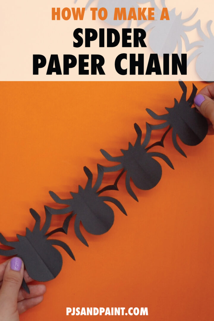 How to Make a Spider Paper Chain | Easy Halloween Crafts - Pjs and Paint
