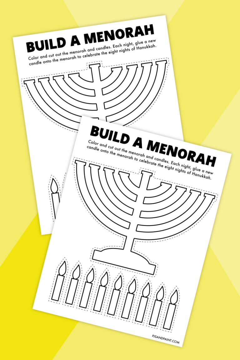 Free Printable Build a Menorah Craft - Pjs and Paint