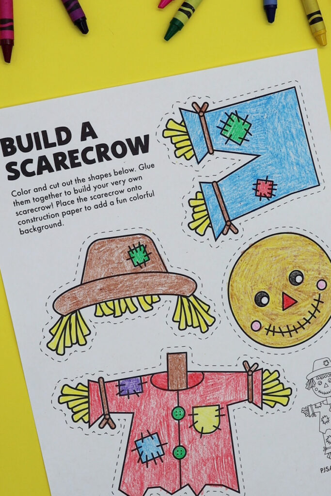 Free Printable Build a Scarecrow Craft for Kids - Pjs and Paint