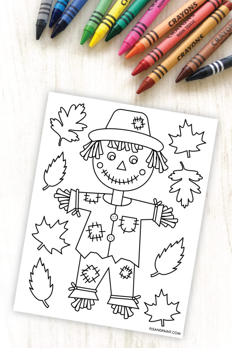 Free Printable Fall Coloring Page - Pjs and Paint