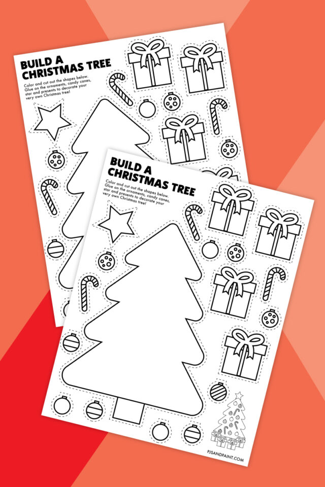 Free Printable Build a Christmas Tree Craft - Pjs and Paint