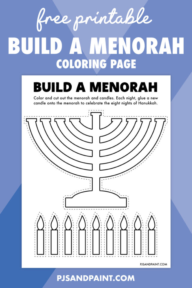 Free Printable Build a Menorah Craft - Pjs and Paint