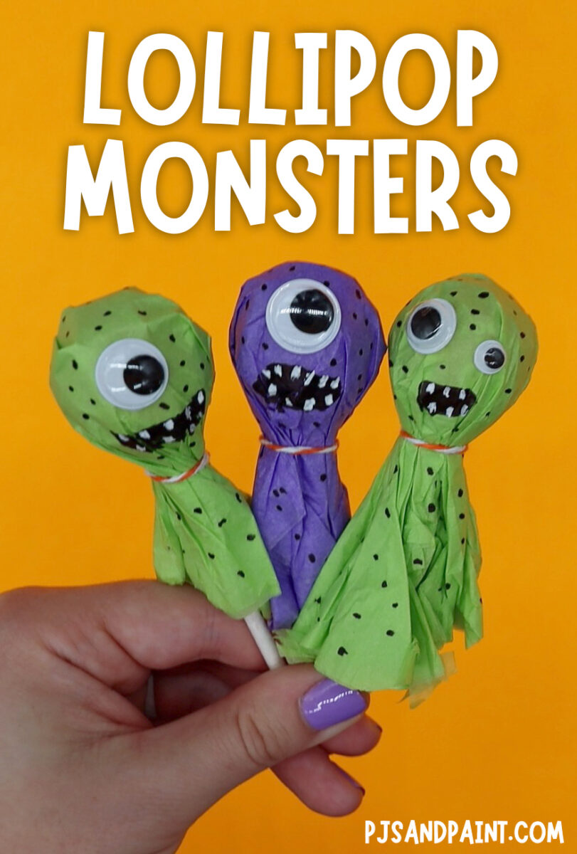 How to Make Lollipop Monsters | DIY Halloween Party Favors - Pjs and Paint