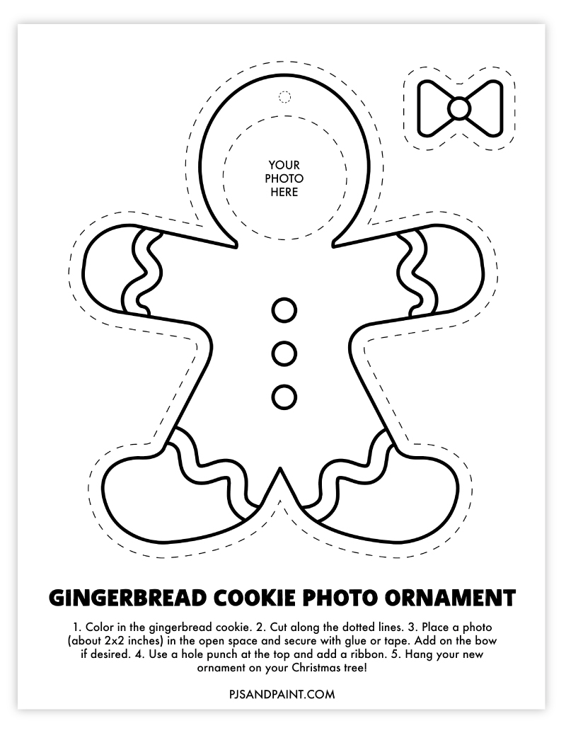 Free Printable DIY Photo Ornaments for Kids - Pjs and Paint