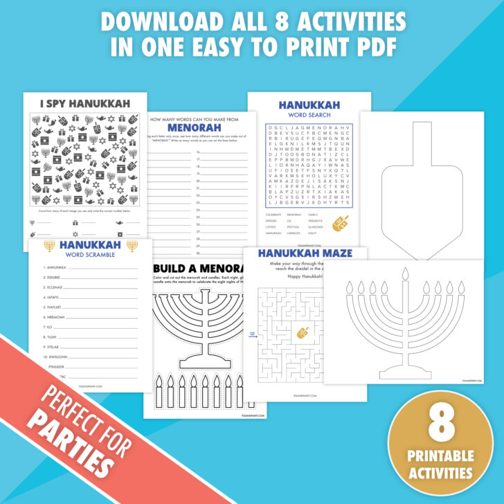 Hanukkah Word Scramble - Free Printable - Pjs and Paint