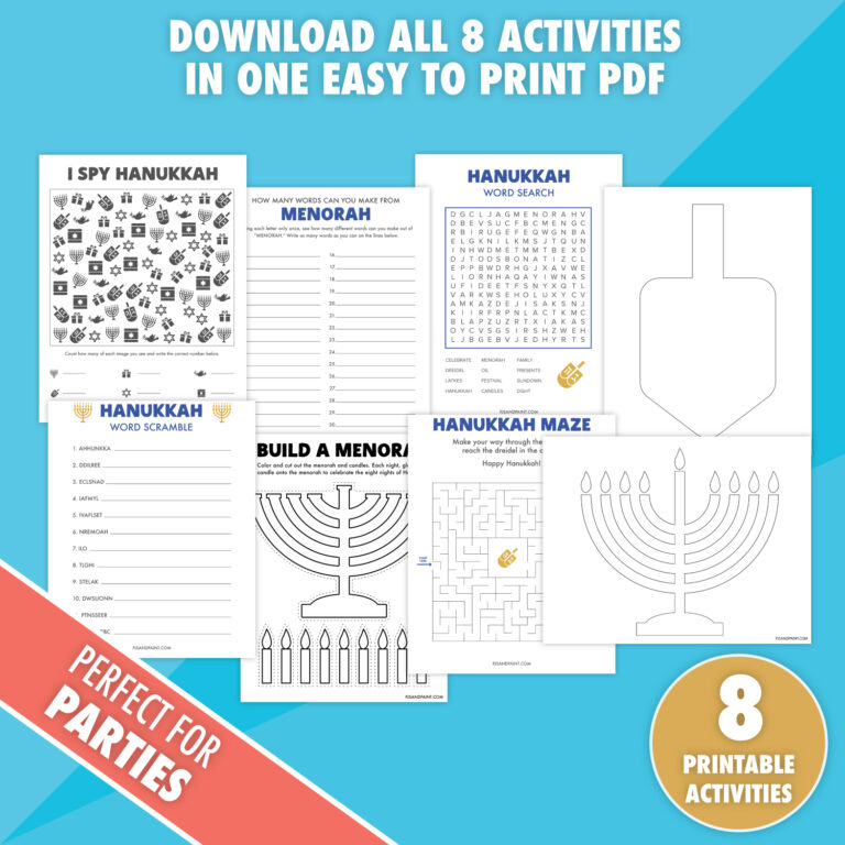 Hanukkah Maze - Free Printable Game - Pjs and Paint