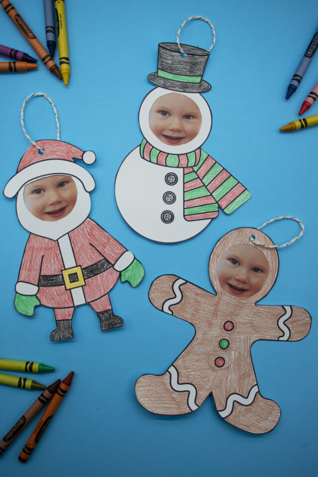 Free Printable DIY Photo Ornaments for Kids - Pjs and Paint