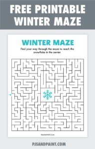 Free Printable Winter Maze - Pjs and Paint