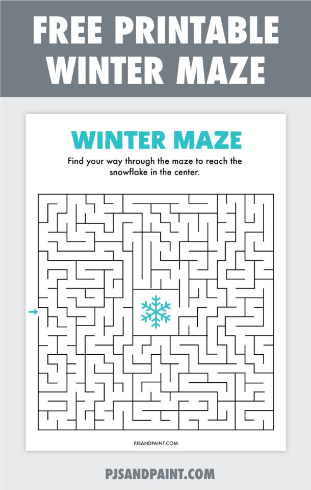 Free Printable Winter Maze - Pjs and Paint
