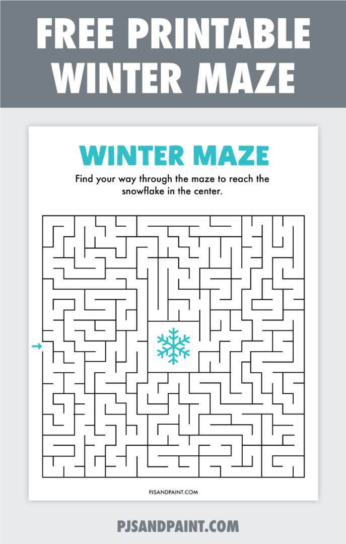 Free Printable Winter Maze - Pjs and Paint