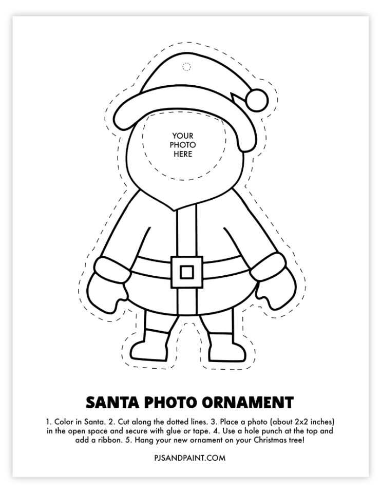 Free Printable DIY Photo Ornaments for Kids - Pjs and Paint