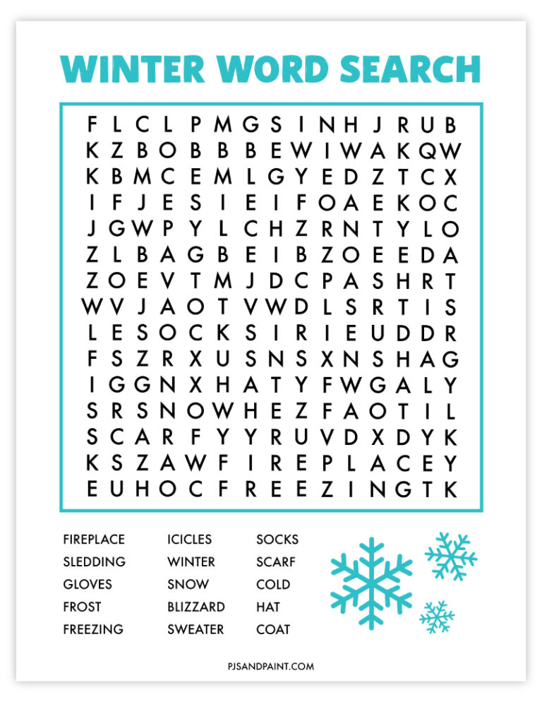 15 Free Printable Winter Games and Activities - Pjs and Paint