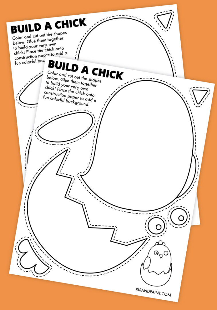 Free Printable Build a Chick Craft - Pjs and Paint