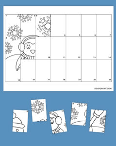 Free Printable Winter Cut and Paste Puzzle - Pjs and Paint
