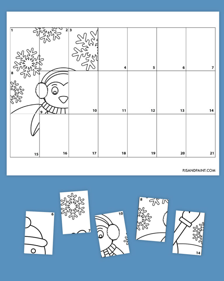 Free Printable Winter Cut and Paste Puzzle - Pjs and Paint
