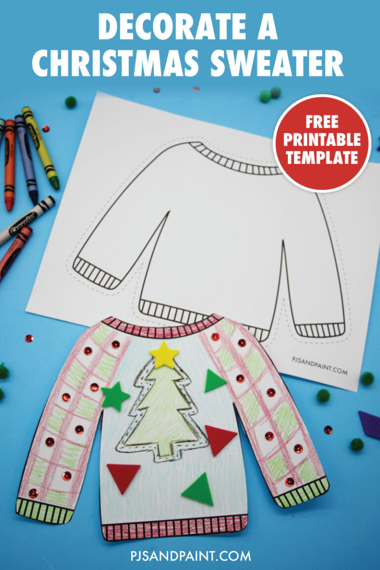 Free Printable Christmas Sweater Template - Pjs and Paint