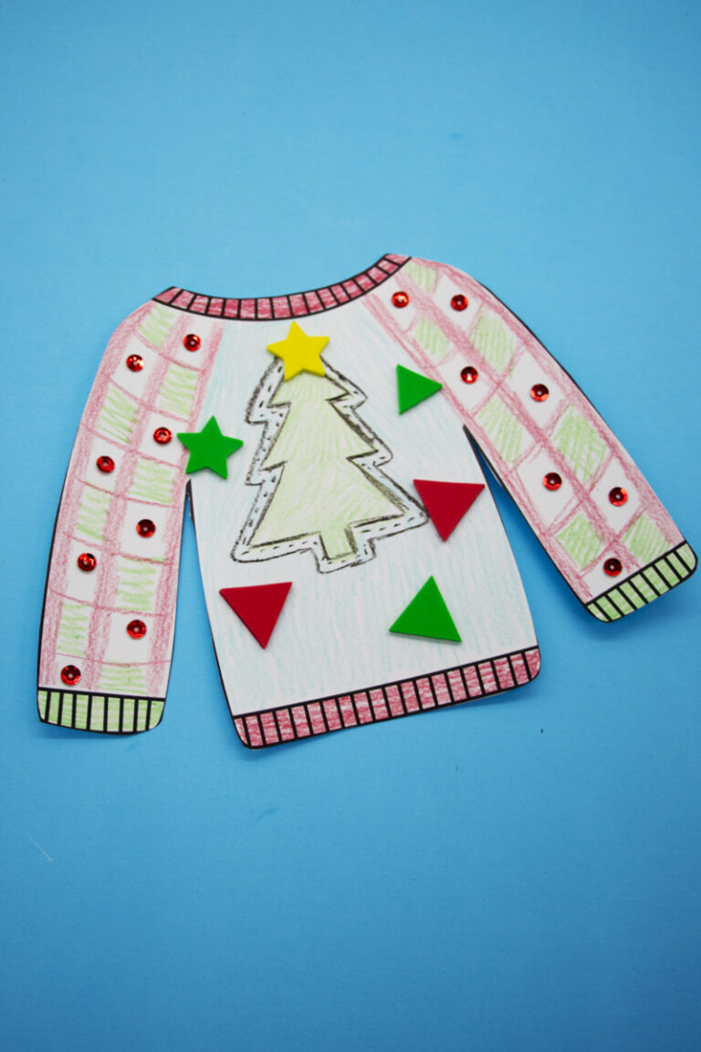 Free Printable Christmas Sweater Template - Pjs and Paint