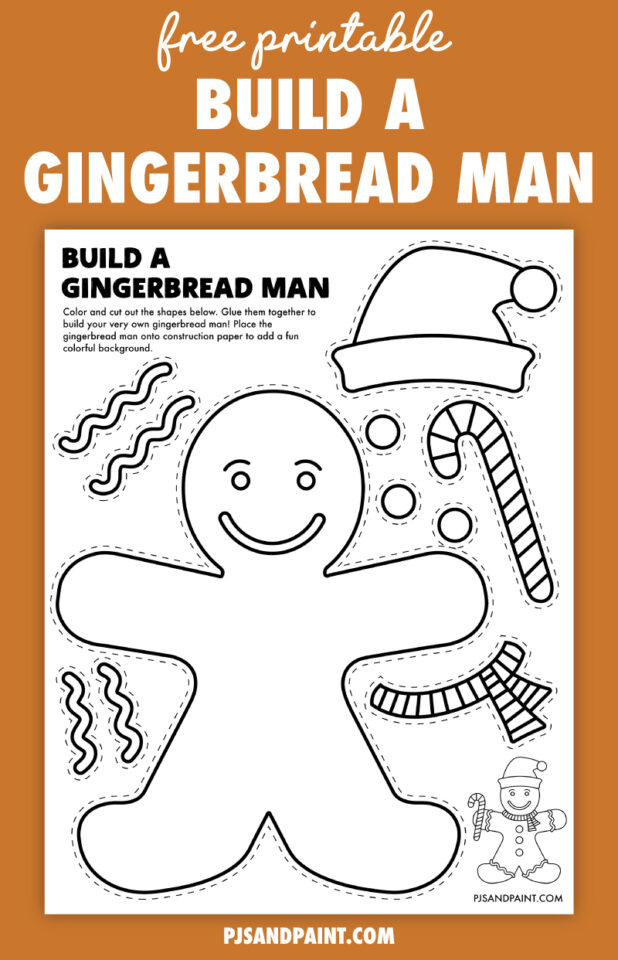 Free Printable Build a Gingerbread Man Craft - Pjs and Paint