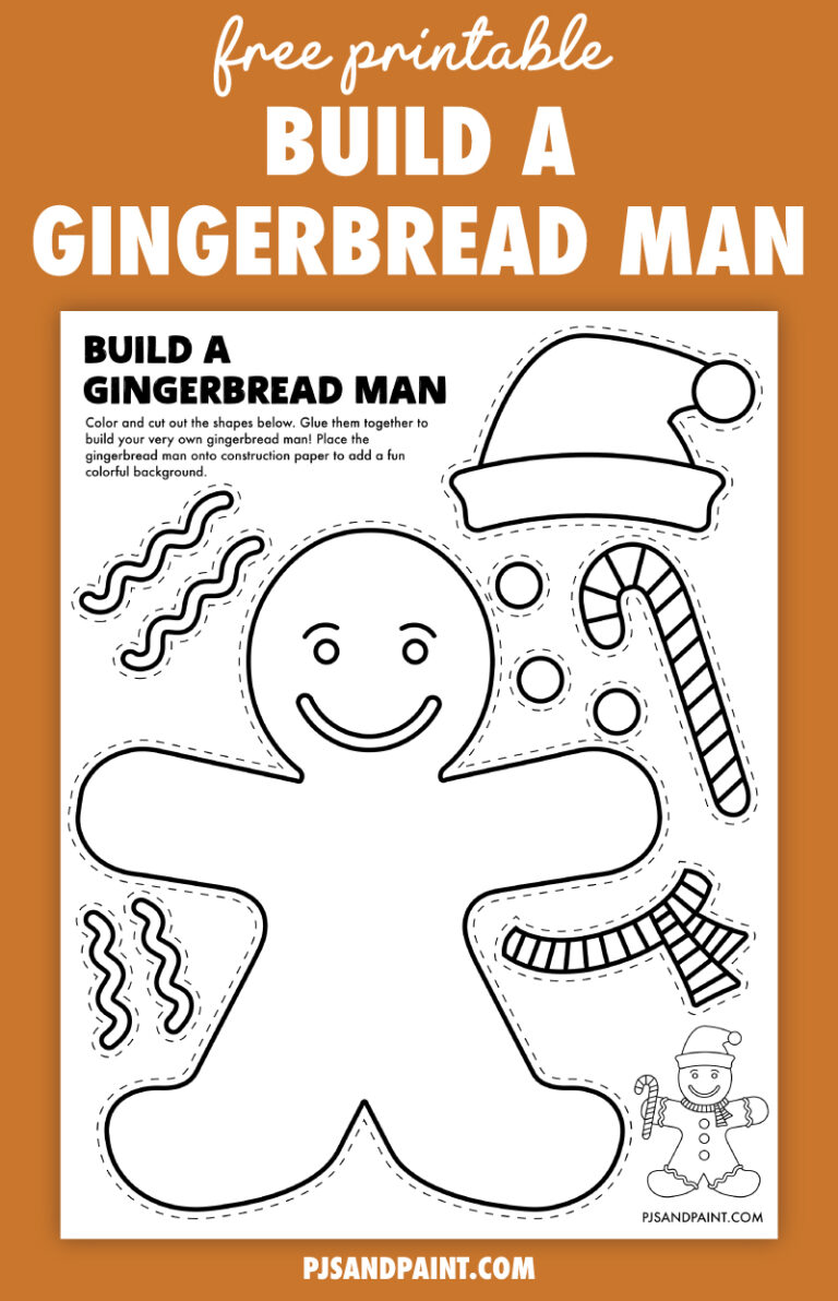 Free Printable Build a Gingerbread Man Craft - Pjs and Paint