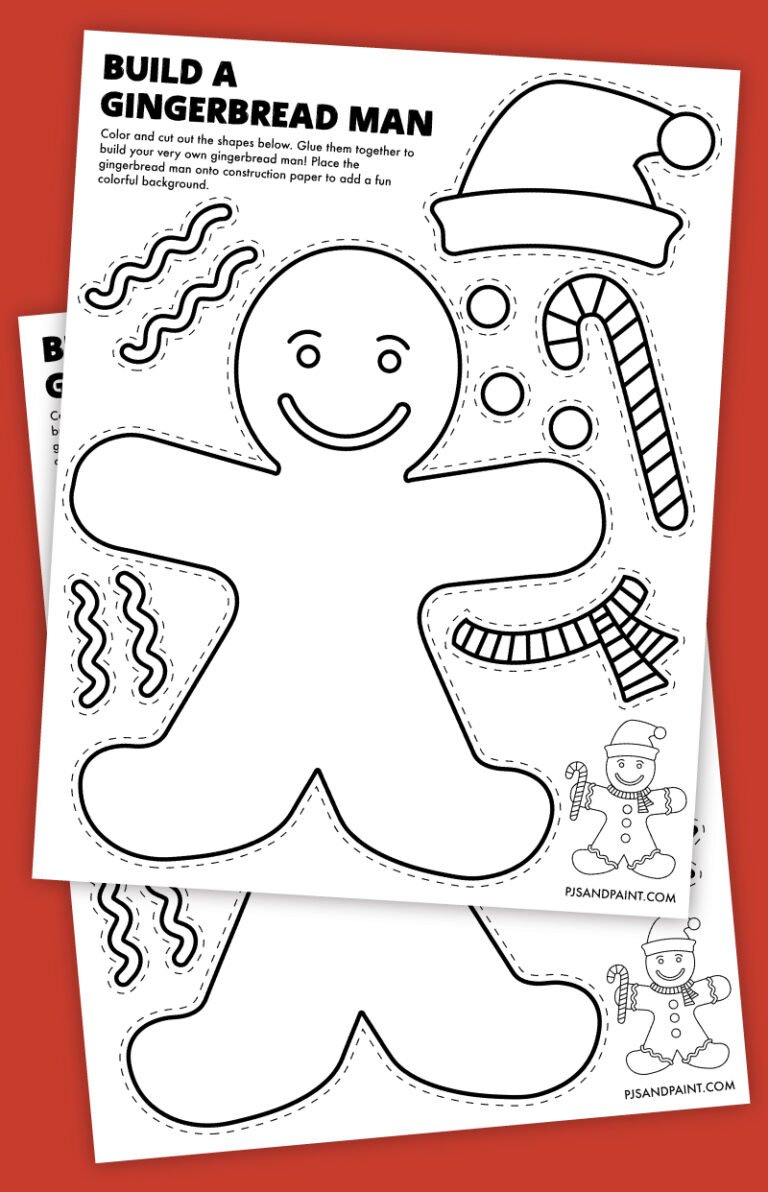 Free Printable Build a Gingerbread Man Craft - Pjs and Paint