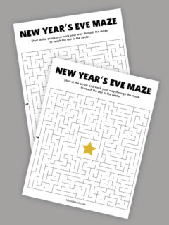Free Printable New Year's Maze - Pjs and Paint