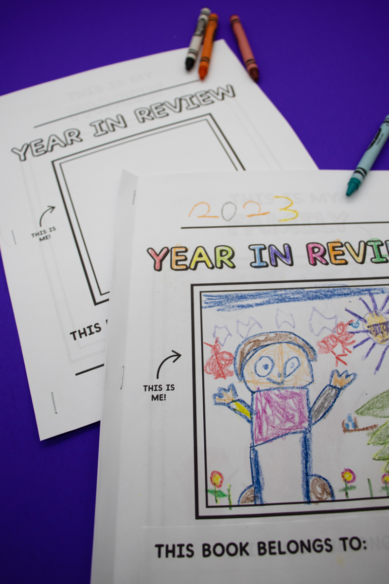 2025 Year in Review for Kids - Free Printable Book - Pjs and Paint