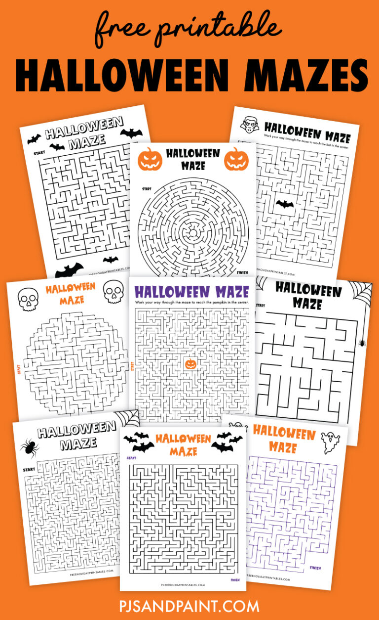 9 Free Printable Halloween Mazes - Pjs and Paint
