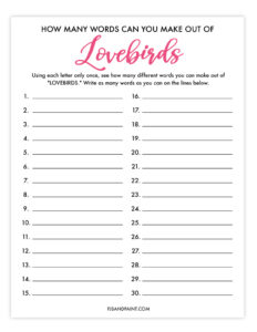 7 Free Printable Valentine's Day How Many Words Games - Pjs and Paint
