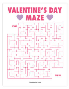 9 Free Printable Valentine's Day Mazes - Pjs and Paint