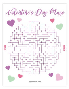 9 Free Printable Valentine's Day Mazes - Pjs and Paint