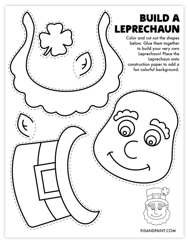 Free Printable Build a Leprechaun Craft - Pjs and Paint