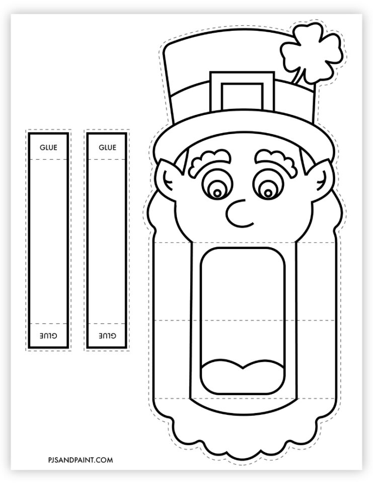 Free Printable Leprechaun Hand Puppet - Pjs and Paint