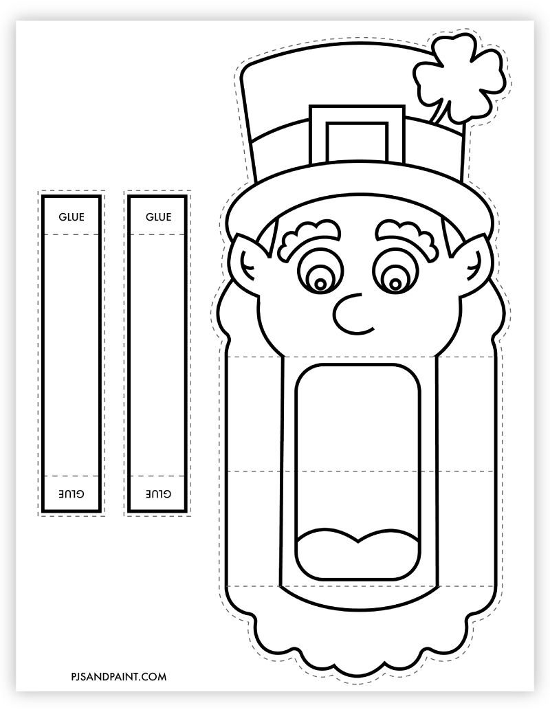 Free Printable Leprechaun Hand Puppet - Pjs and Paint