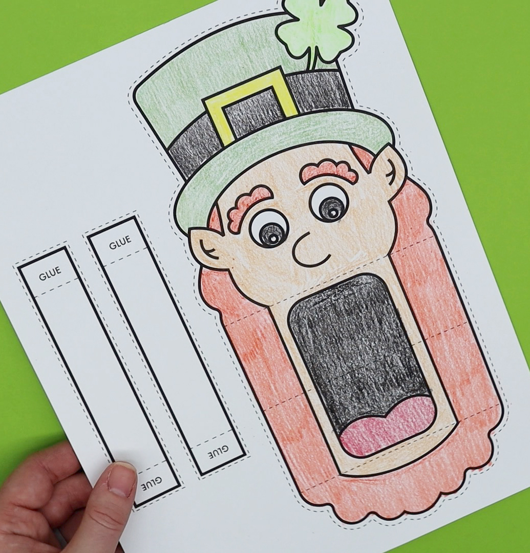 Free Printable Leprechaun Hand Puppet - Pjs and Paint