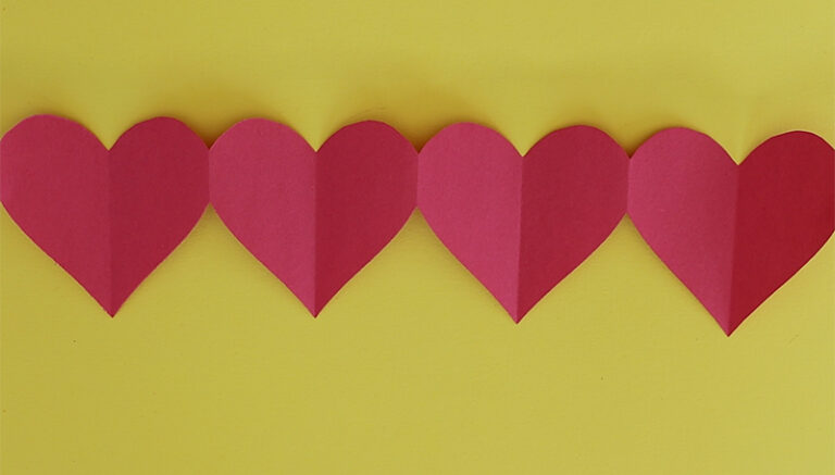 Free Printable Heart Paper Chain Template - Pjs and Paint