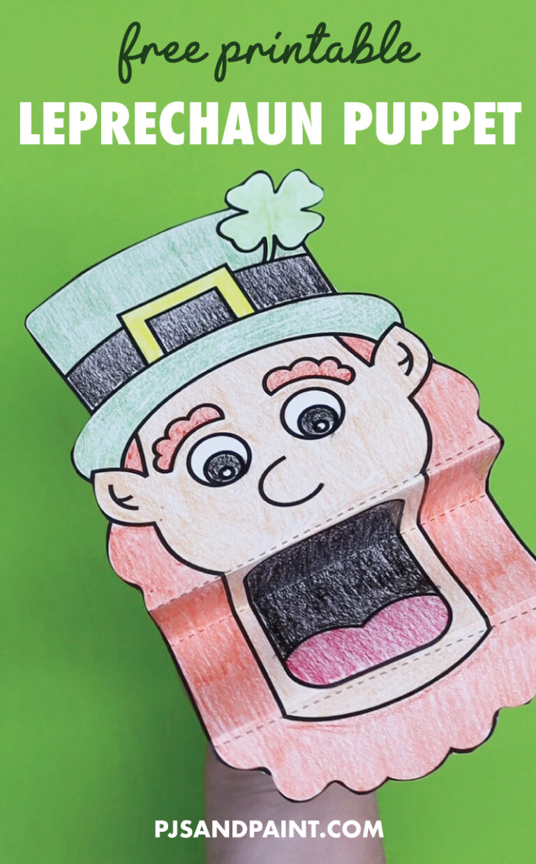 Free Printable Leprechaun Hand Puppet - Pjs and Paint