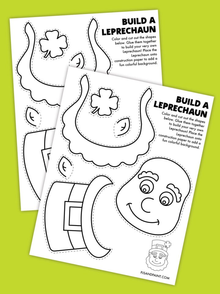 Free Printable Build a Leprechaun Craft - Pjs and Paint