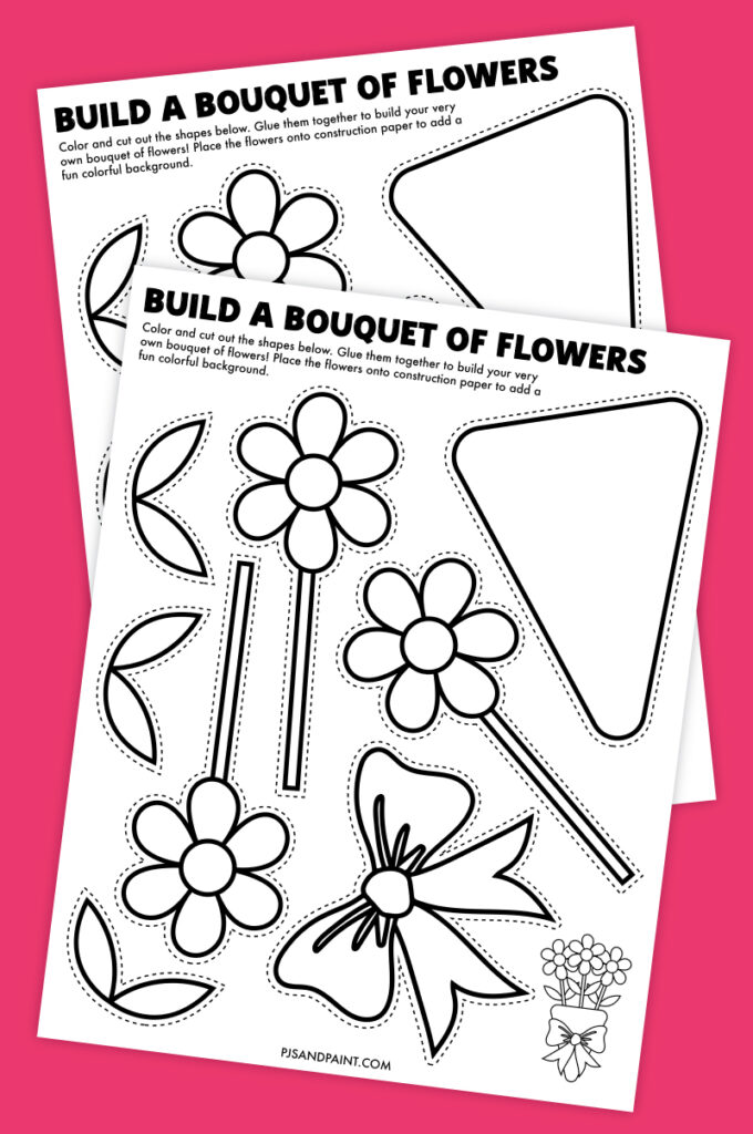 Free Printable Build a Bouquet of Flowers Craft - Pjs and Paint